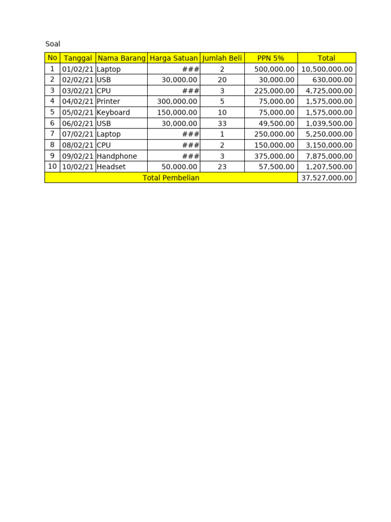 Tes Excel Admin 1 | PDF