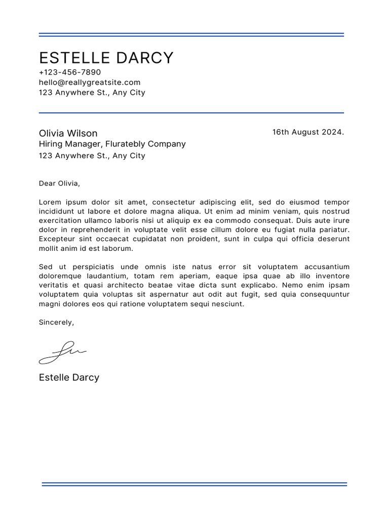 Professional Resume Cover Letter A4 | PDF