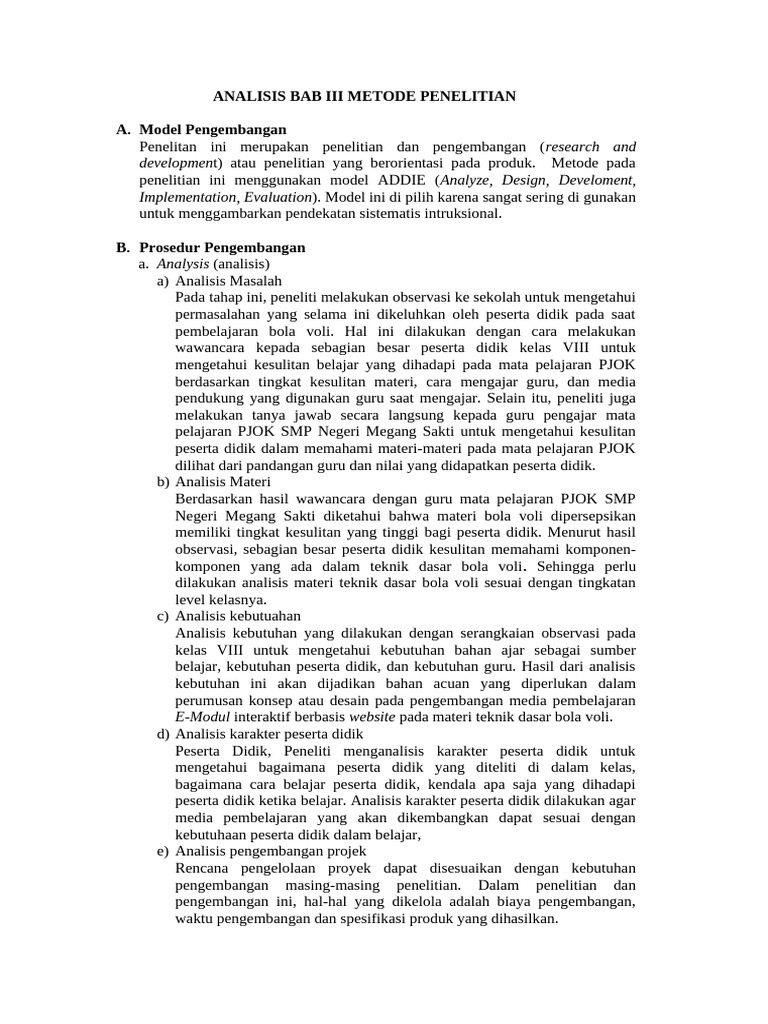 Metode Penelitian Model ADDIE | PDF