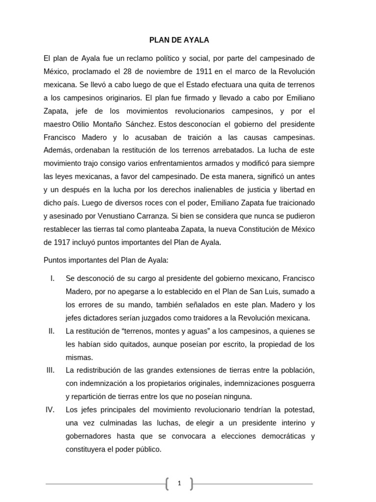 12.-Plan de Ayala | PDF | revolución mejicana | México