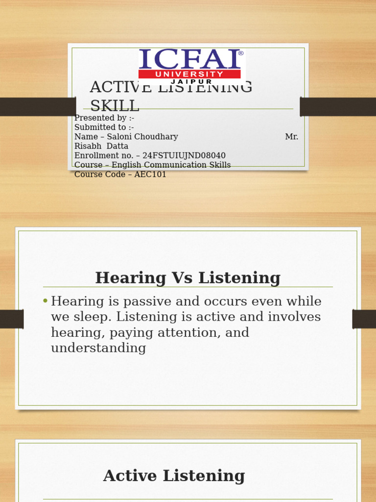 Active Listening Skill | PDF | Wellness