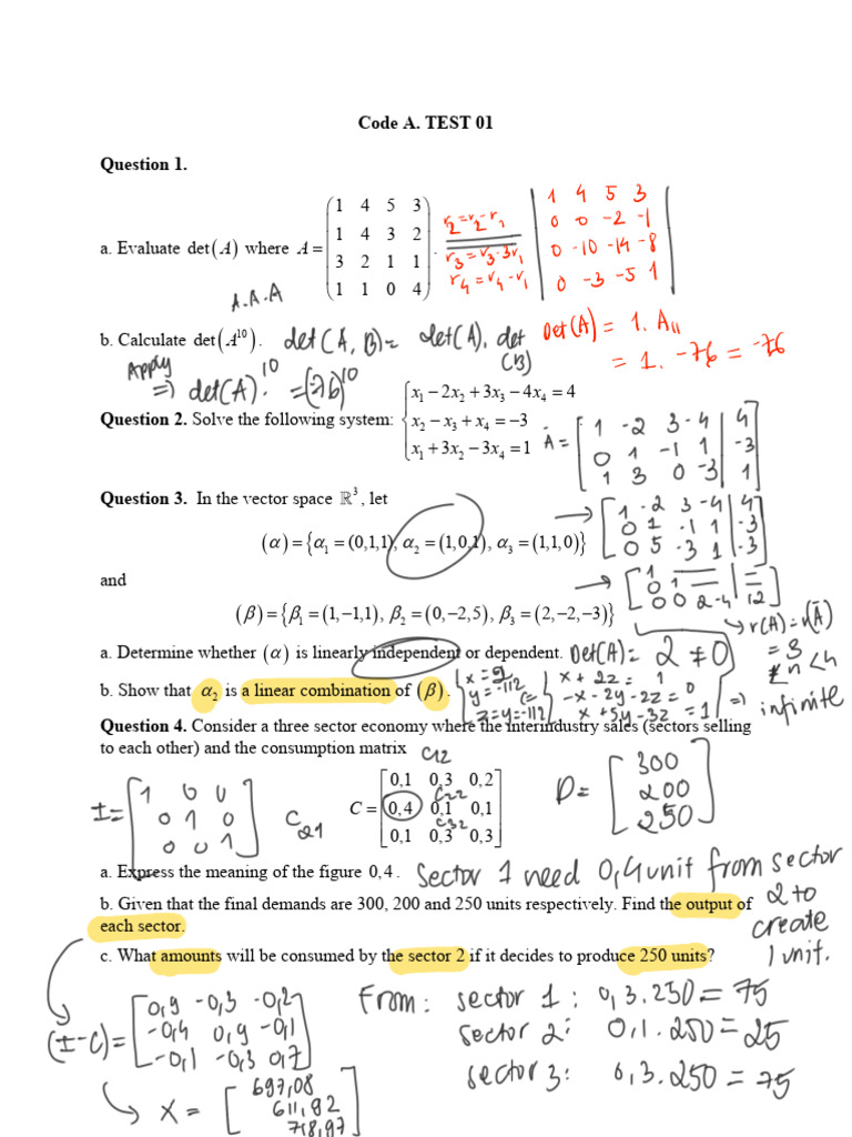 Sample Midterm Advanced Mathematics | PDF | Matrix (Mathematics) | Mathematical Analysis