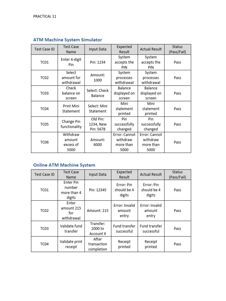 Ste Pract 11 Xiii | PDF | Personal Identification Number | Automated Teller Machine