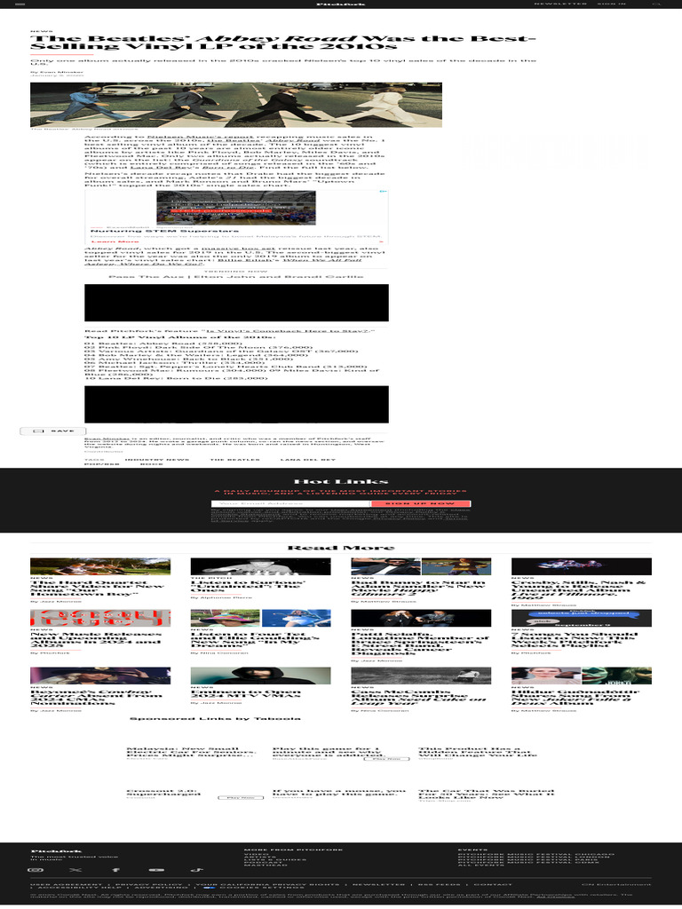 The Beatles' Abbey Road Was The Best-Selling Vinyl LP of The 2010s Pitchfork | PDF | The Beatles ...