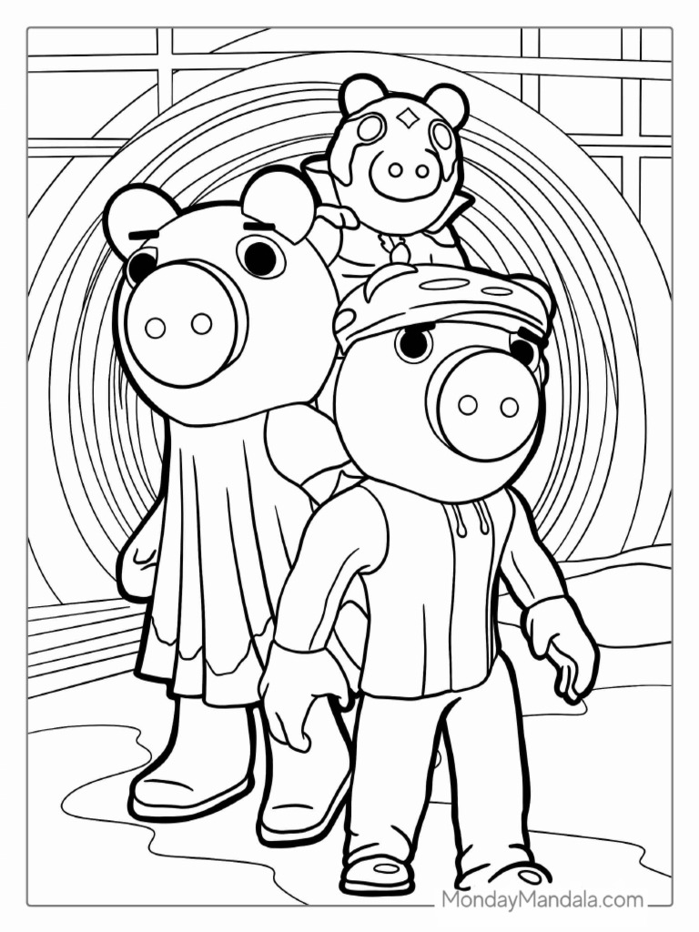 Coloring Page of Piggy From Roblox | PDF