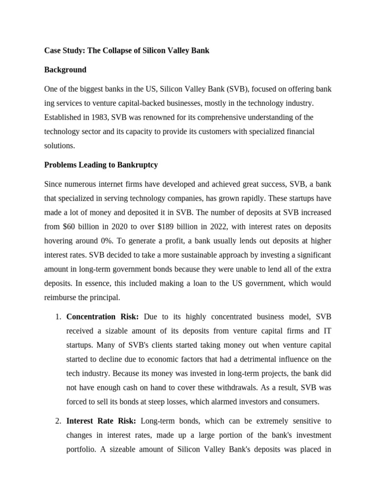 Case Study About SVB | PDF | Banks | Interest