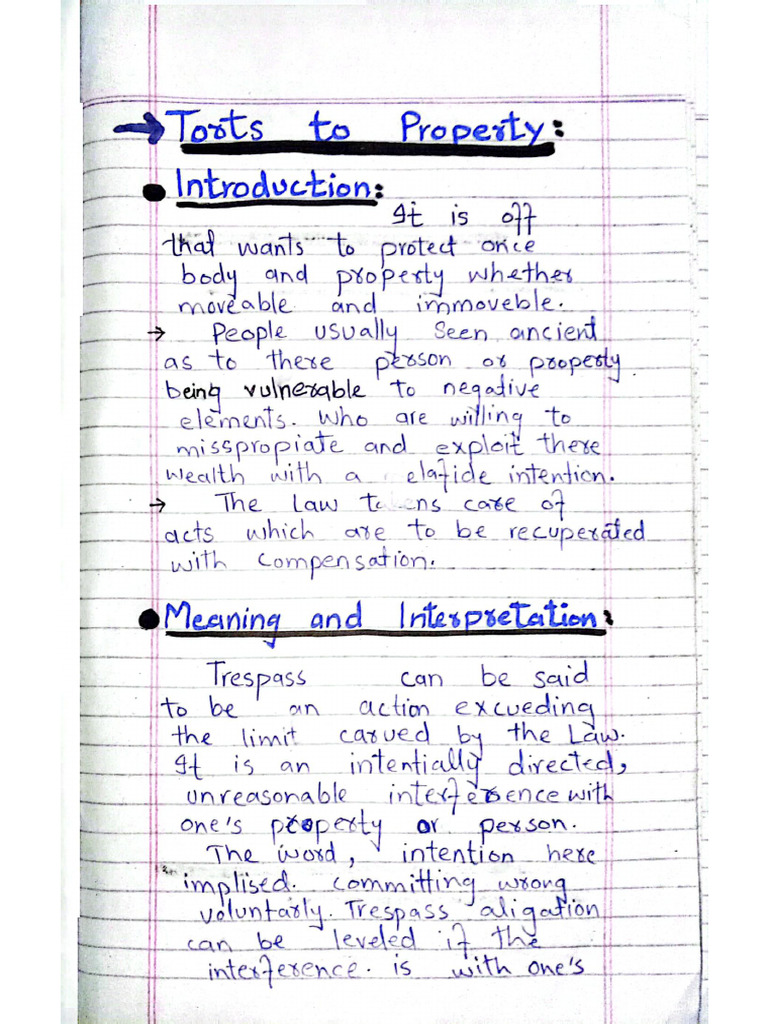 Law of Tort Notes | PDF