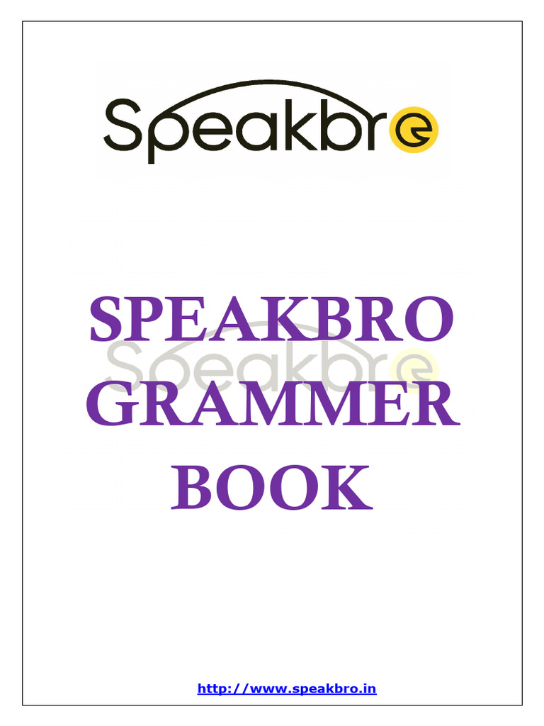 Speakbro - Level 1 - Grammar Book | PDF | Adverb | Noun