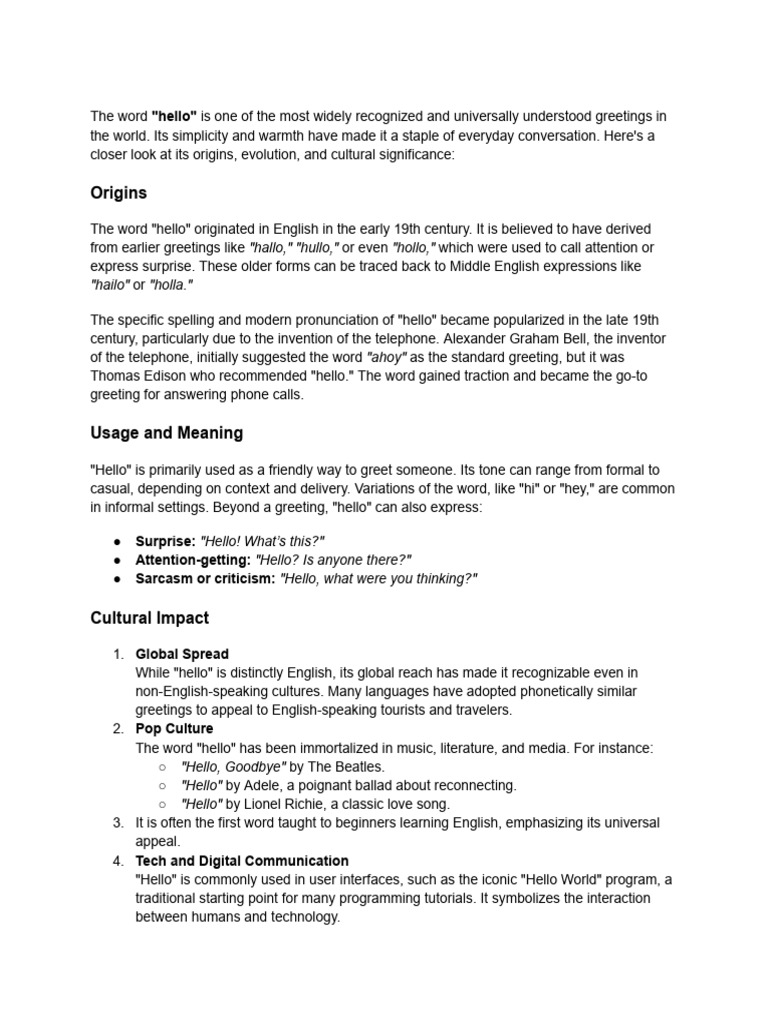 hello (1) | PDF | English Language | Linguistics