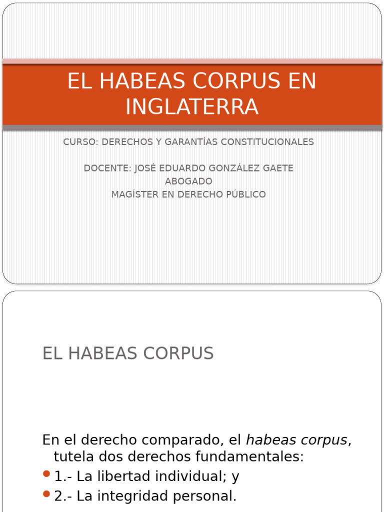 El Habeas Corpus en Inglaterra | PDF | Habeas corpus | Justicia