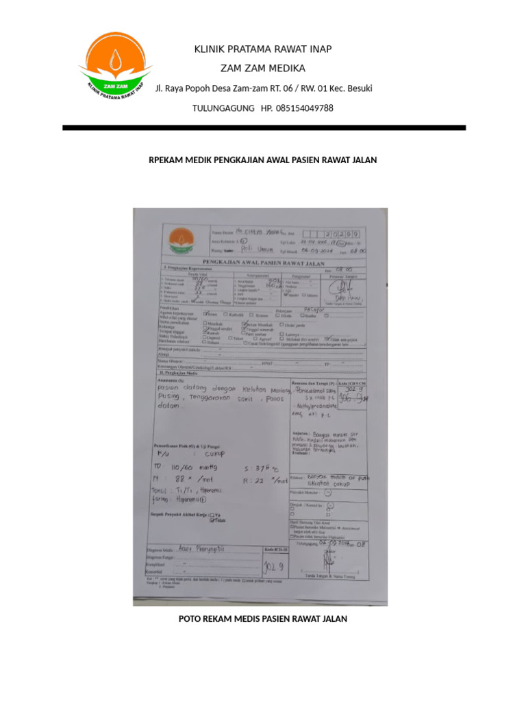 3.3.4 Ep 4 (Revisi) Rekam Medik Pengkajian Awal Pasien Rawat Jalan | PDF