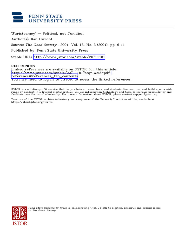 Hirschl JuristocracyPolitical 2004 | PDF | Judicial Review | Supreme ...