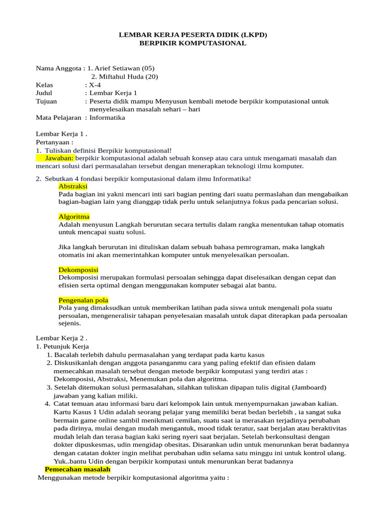 LKPD 1 | PDF | Pengembangan Diri