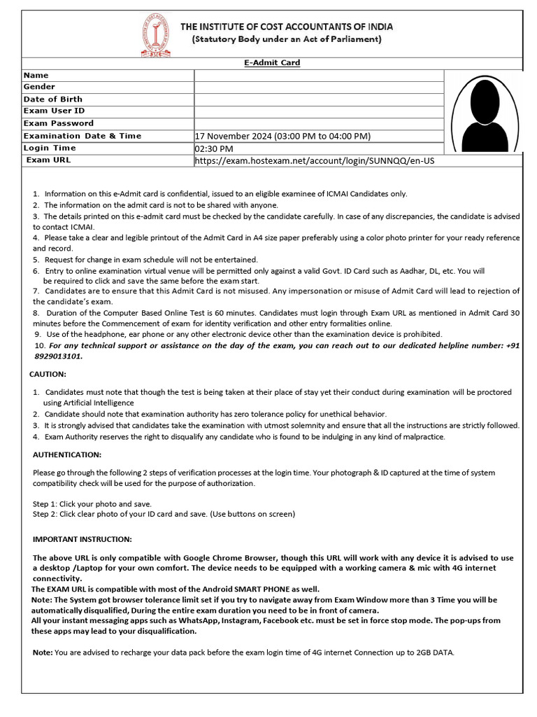 17 November 2024 (:00 Mto:00 PM) 0:30 M: Please Read The Instructions Carefully | PDF ...