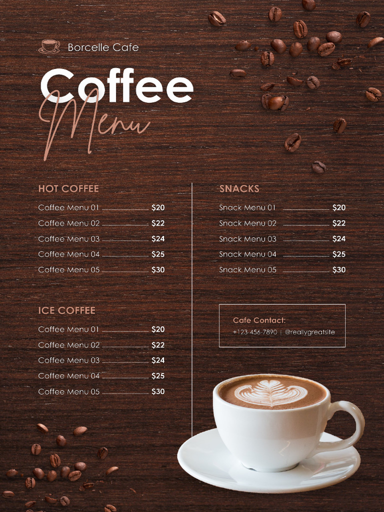 Brown Modern Coffee Menu | PDF