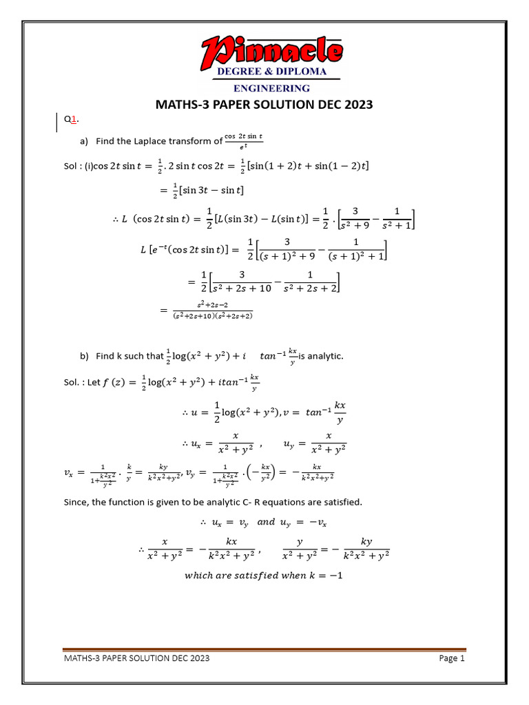Dec 23 - M3 - Solution | PDF | Statistical Theory | Applied Mathematics