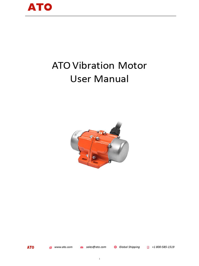 Vibration Motor User Manual | PDF | Electrical Wiring | Screw