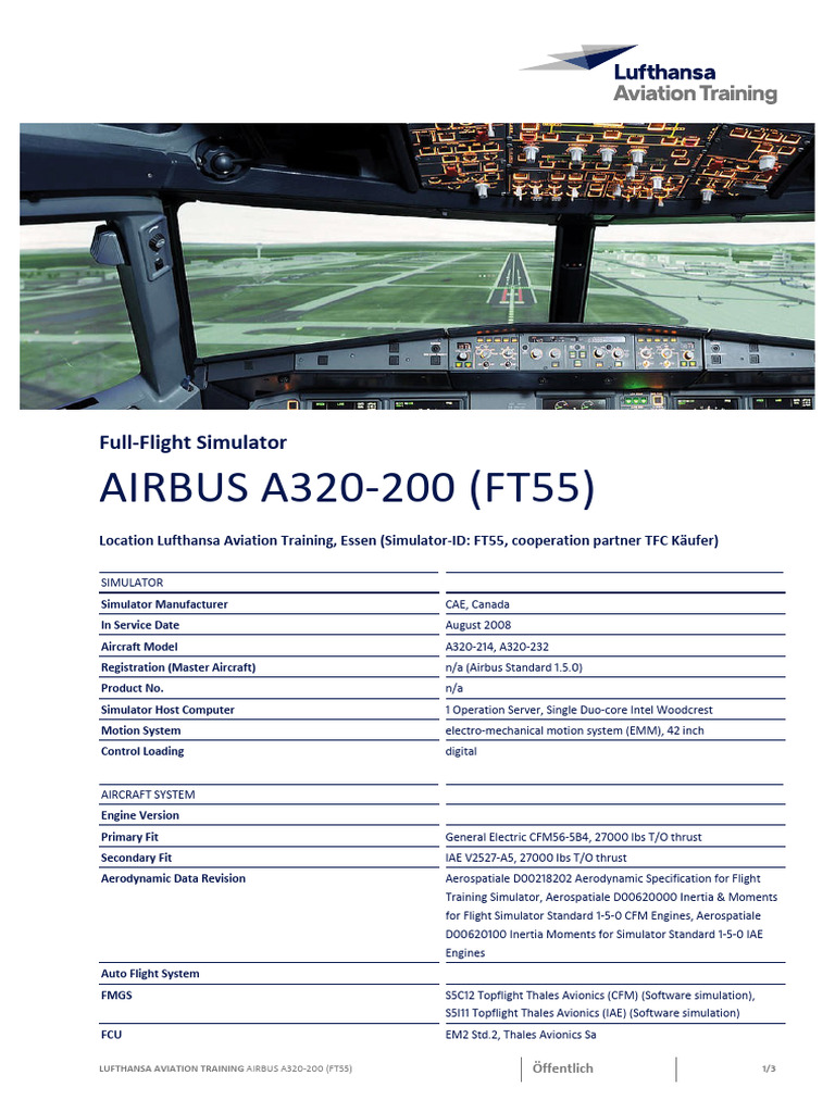 FFS Airbus A320-200 (FT55) | PDF | Avionics | Aircraft
