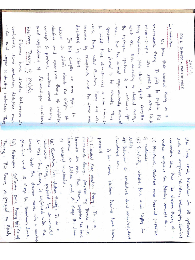 Physics 1 Unit 4 Basic Quantum Mechanics | PDF