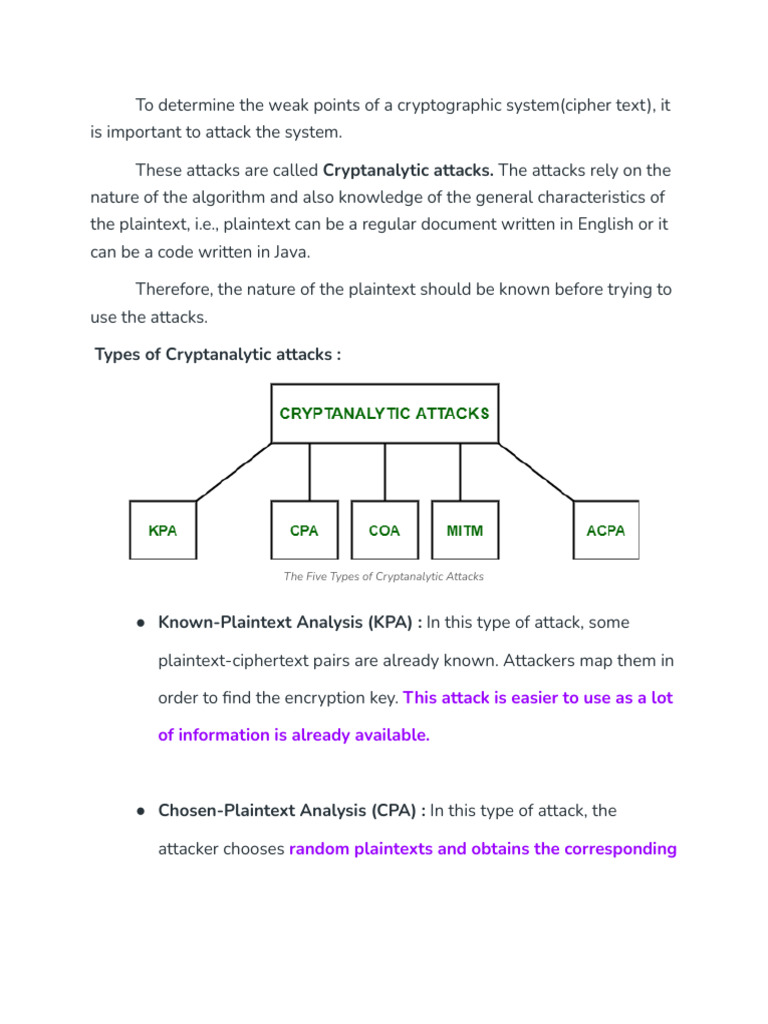 Cipher Text Attack & Cryptanalyst | PDF | Cryptanalysis | Cryptography
