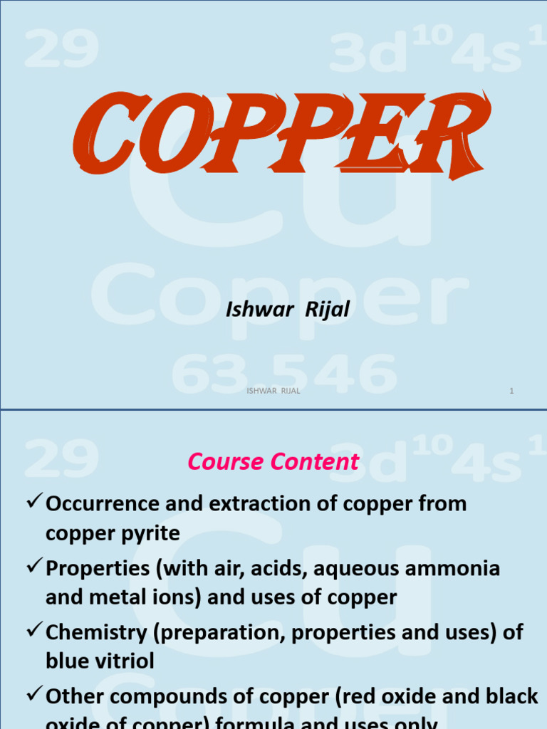 Copper | PDF | Smelting | Copper