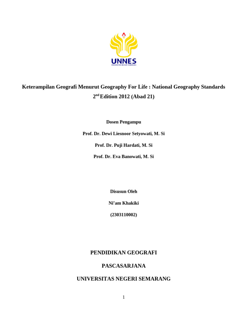 Keterampilan Geografi Menurut Geography For Life National Geography ...