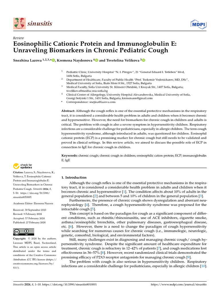 Sinusitis 08 00001 v2 | PDF | Cough | Asthma