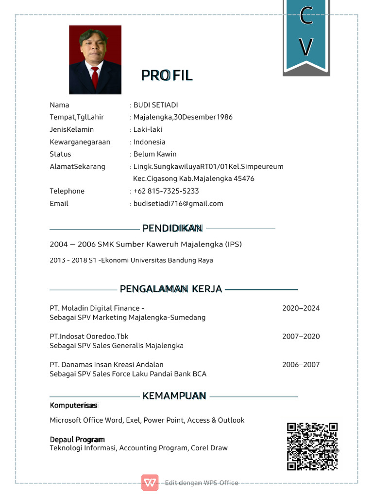 CV Budi Setiadi 2024finance | PDF