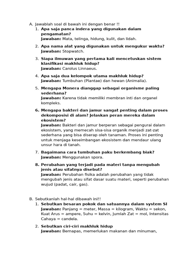 Soal Ipa Kelas 7 Fix | PDF