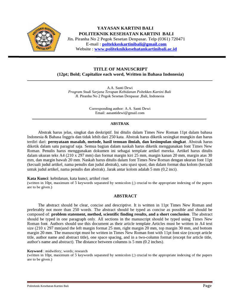 Template Manuskrip Skripsi | PDF