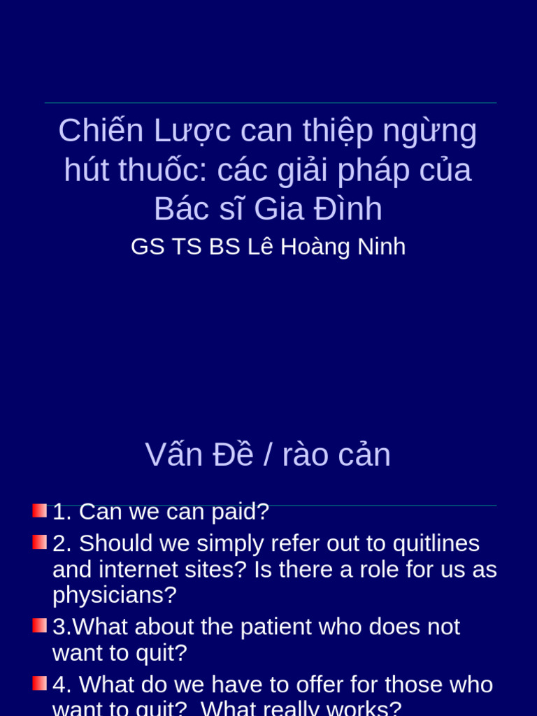 Bai 4. Chien Luoc Tu Van Ngung Hut Thuoc. BS Gia Dinh | PDF | Smoking ...