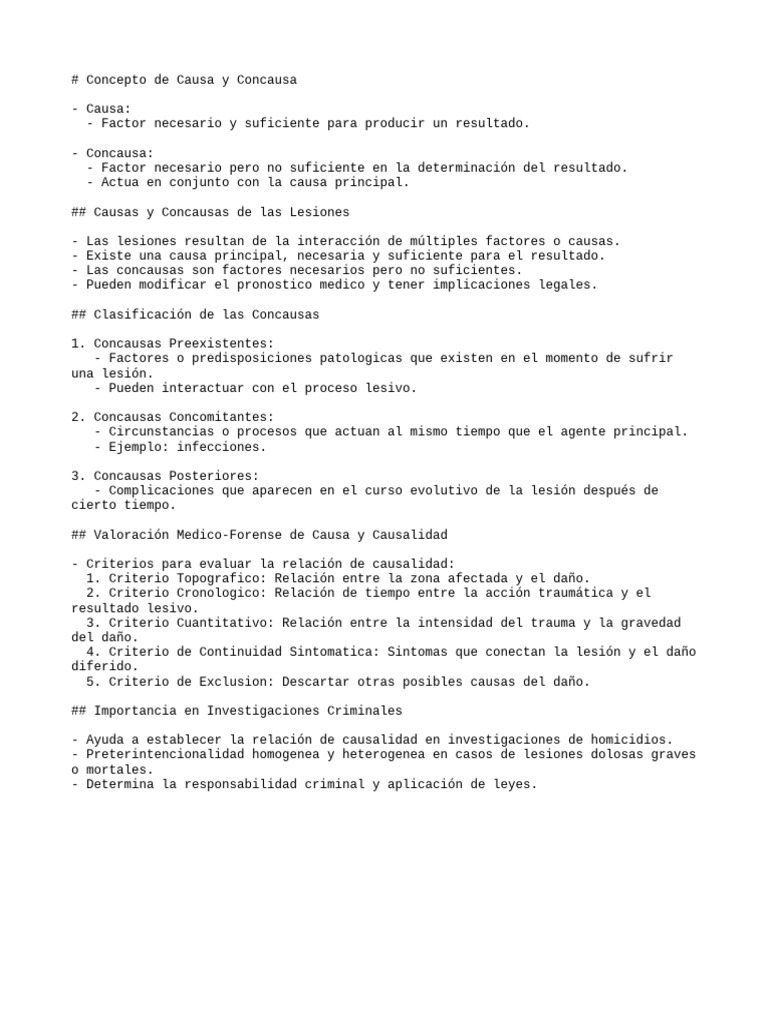 # Concepto de Causa y Concausa - MD | PDF