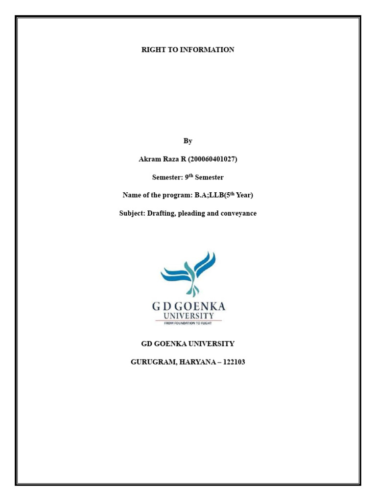 Right to Information Queries Analysis | PDF