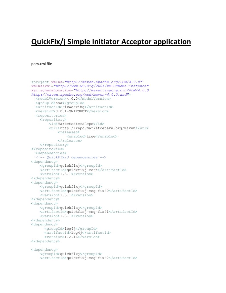 Quickfixj Simple Initiator Acceptor Application Pdf Computer Architecture Information