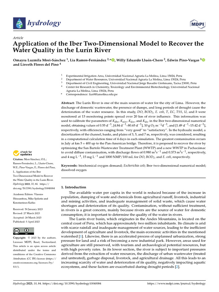 Application of The Iber Two-Dimensional Model To Recover The Water ...