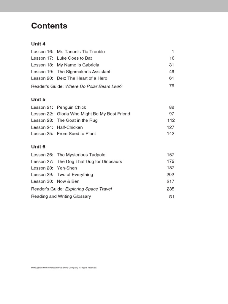 Unit 4: © Houghton Mifflin Harcourt Publishing Company. All Rights ...