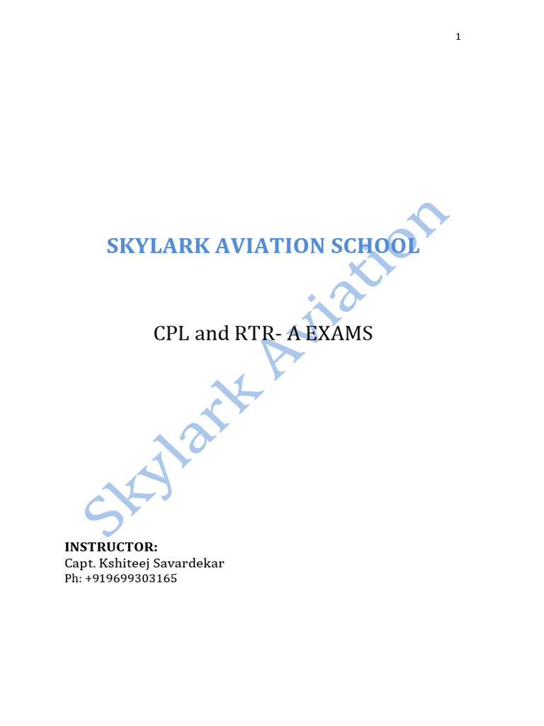 Skylark Aviation School RTR-AERO Part 2 Notes | PDF | Ionosphere ...