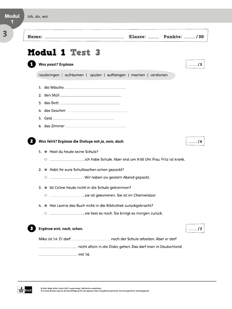Wir - Alle - B1 - UHB - Tests - Modul 1 - Lektion - 3 | PDF