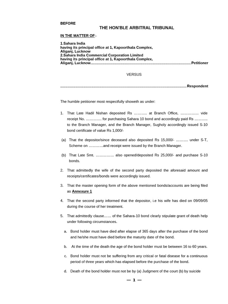 Sahara India Death Claim Investigation | PDF | Bonds (Finance) | Justice