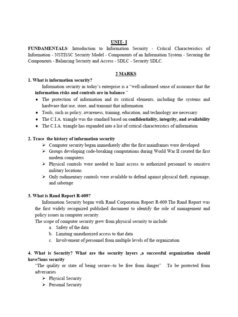 Ism Notes Information System Management Pdf Computer Security Security