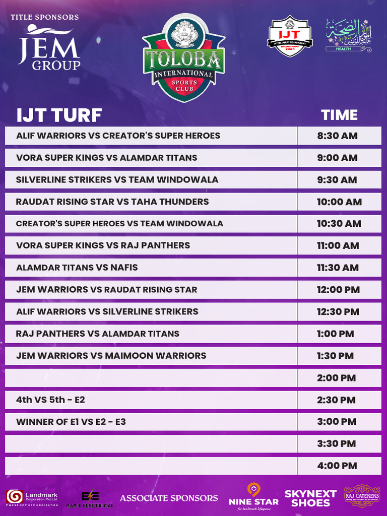 IJT TURF Schedule | PDF
