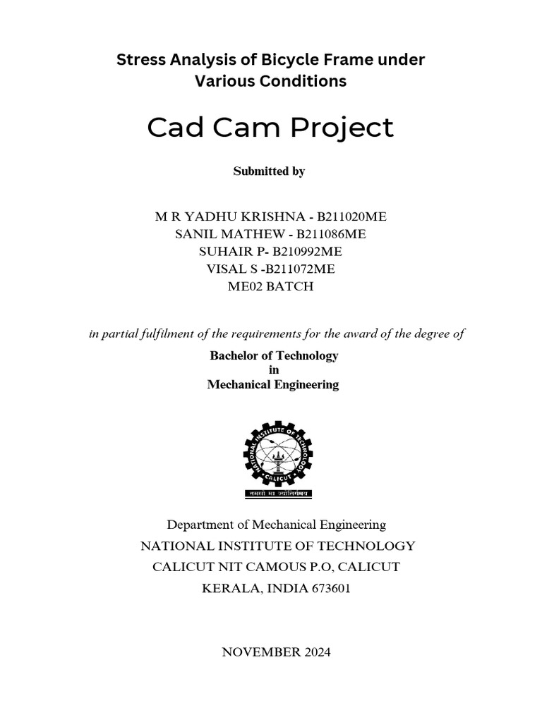 Cad Cam Report | PDF | Stainless Steel | Steel