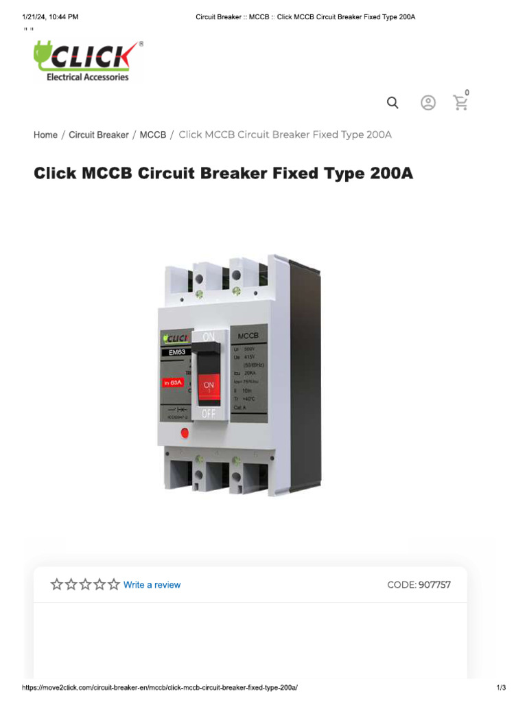 200 Amp Click MCCB | PDF