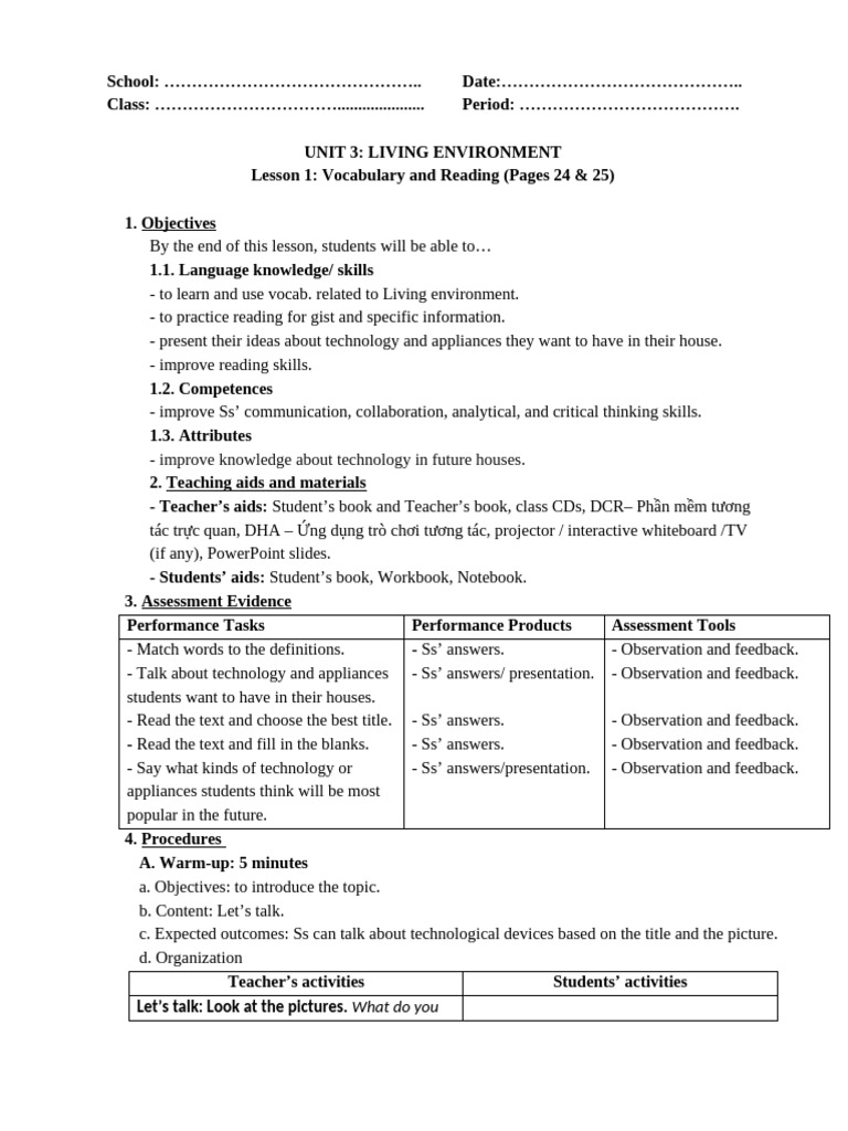 Unit 3 - Lesson 1.1 - Vocab & Reading - Pages 24 & 25 | PDF | Vocabulary | Behavior Modification