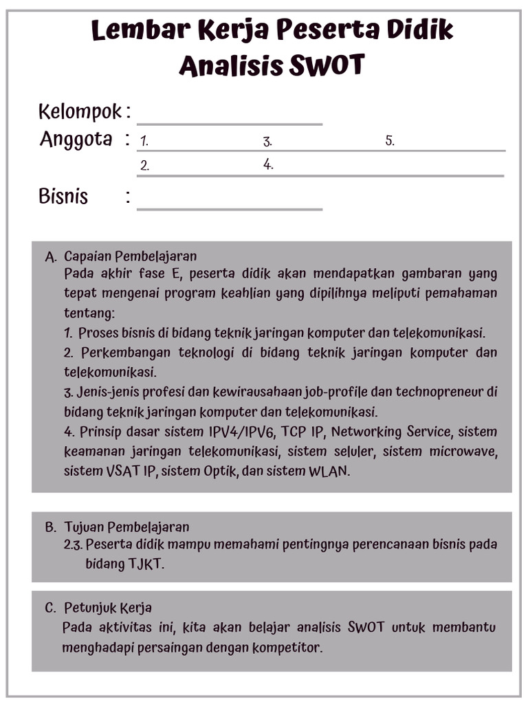 LKPD Analisis Swot | PDF