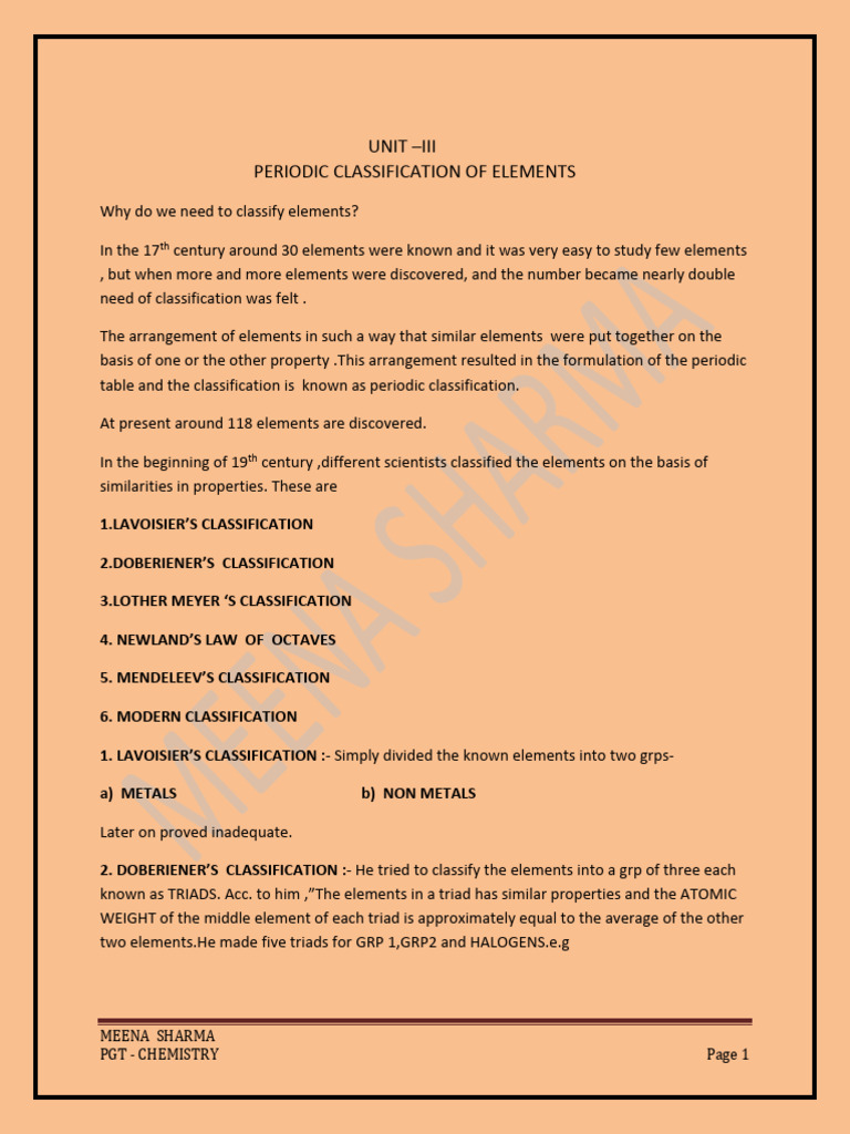 Periodic Classification of Elements Explained | PDF | Ion | Periodic Table