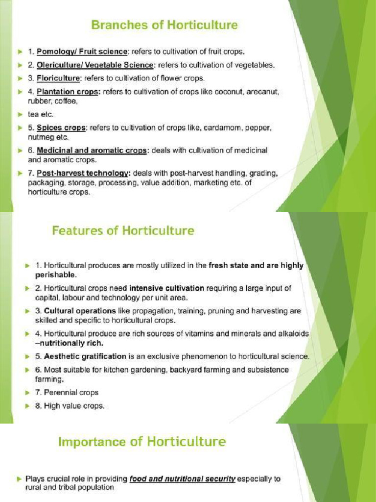Scope & Importance of Horticulture | PDF