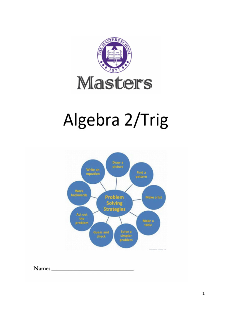 Algebra 2 Trig Textbook 2024-2025 | PDF | Function (Mathematics ...