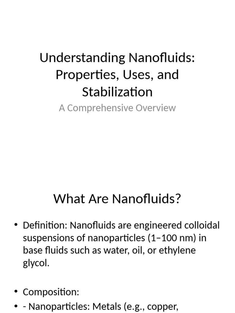 Nanofluids Presentation | PDF