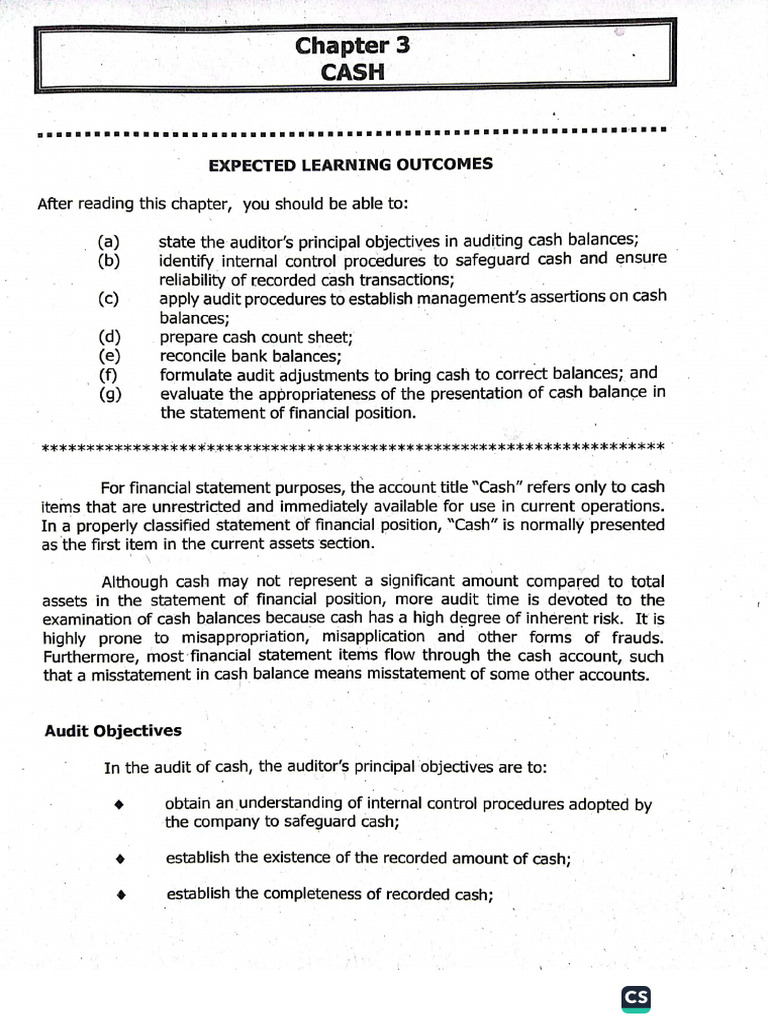 Chapter 3 Audit of Cash | PDF